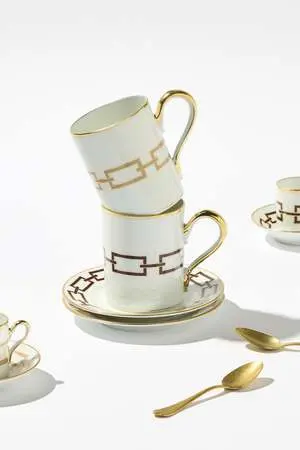 GINORI 1735 Porcelain Mug With Catene Motif