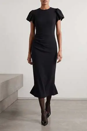 ROTATE BY BIRGER CHRISTENSEN Puff-sleeved Midi Dress
