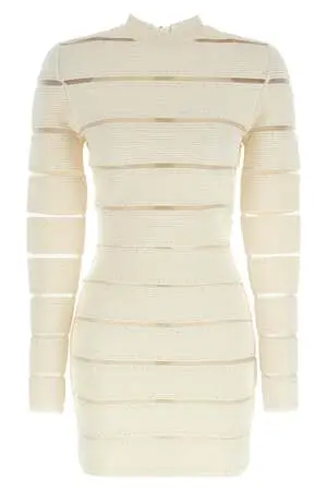 Balmain Dress With Exposed Zipper White