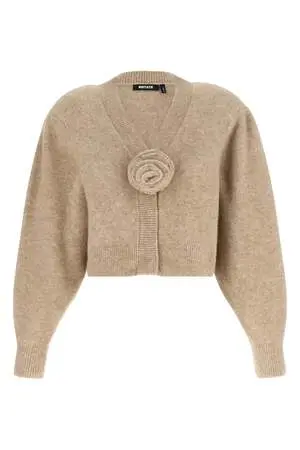 ROTATE BY BIRGER CHRISTENSEN 3d Flower Knit Cardigan - Beige