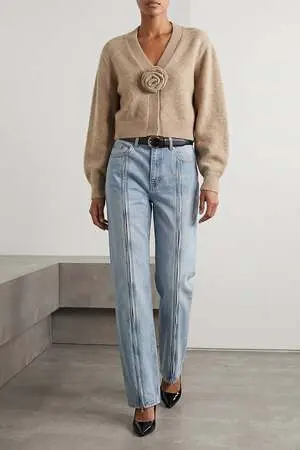 ROTATE BY BIRGER CHRISTENSEN 3d Flower Knit Cardigan