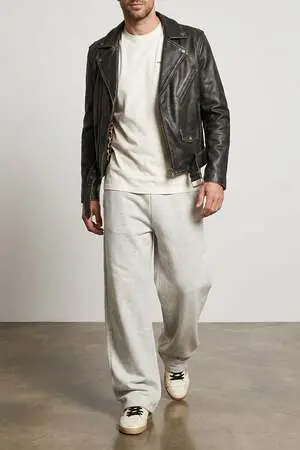 GOLDEN GOOSE Biker Jacket With Distressed Finish