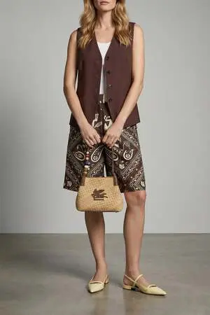 Alberto Biani Long Linen Blend Vest