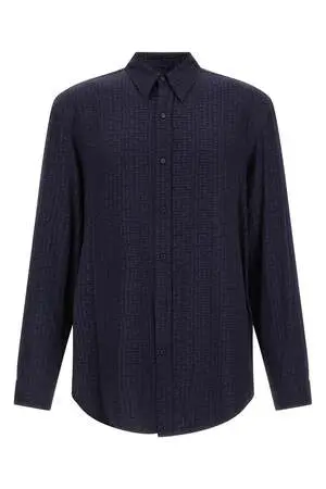 Balmain Shirt With Labyrinth Monogram Jacquard - Blue