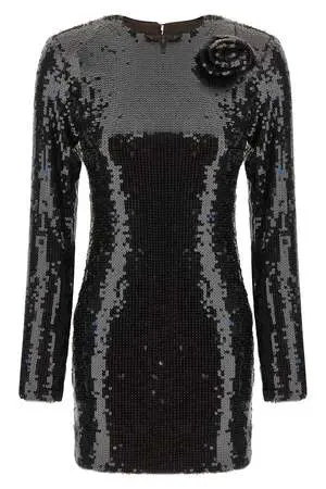 ROTATE BY BIRGER CHRISTENSEN Sequin Mini Dress With 3d Floral Appliqu