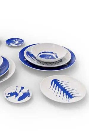 CASSINA Porcelain Plates With Arête Motif