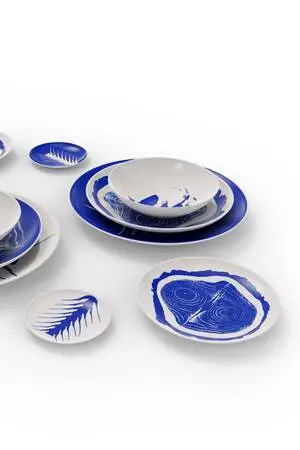 CASSINA Set Of 2 Tronc Motif Dinner Plates