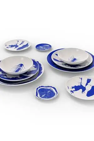 CASSINA 2-piece Plate Set Porcelain Arete Motif