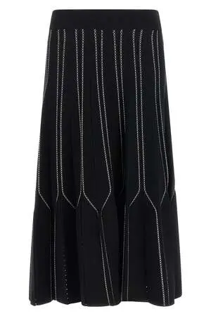 Elisabetta Franchi Origami Knit Skirt Black