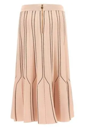 Elisabetta Franchi Origami Knit Skirt - Pink