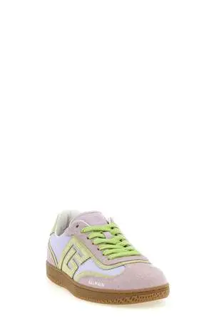 Balmain Low-top Sneakers With Suede Monogram