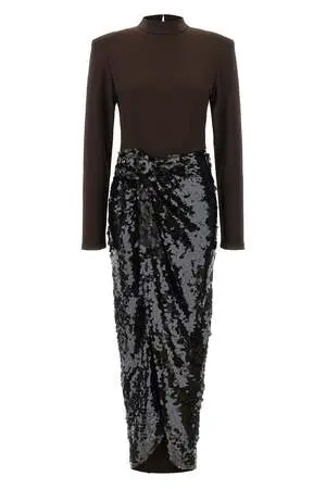 ROTATE BY BIRGER CHRISTENSEN Knotted Midi Dress