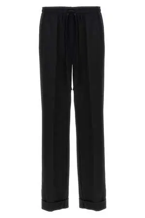 Dolce & Gabbana Trousers 'wool With Piping - Black