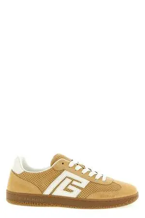 Balmain Suede Sneaker With Perforated Detailing