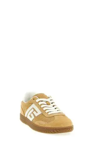 Balmain Suede Sneaker With Perforated Detailing
