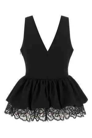 ROTATE BY BIRGER CHRISTENSEN V-neck Peplum Top