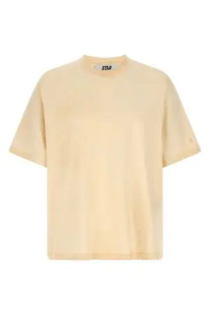 GOLDEN GOOSE T-shirt With Signature Metal Stars - Beige