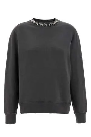 GOLDEN GOOSE Sweatshirt With Crystal Embellishments - Gray