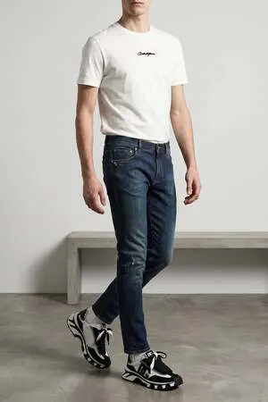 Dolce & Gabbana Slim Jeans With Metal Plaque