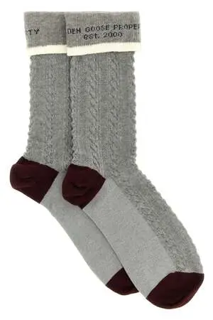 GOLDEN GOOSE Socks Cable Knit Construction - Gray