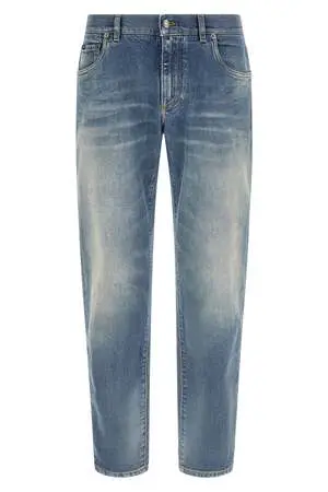 Dolce & Gabbana Jeans With Logo Plaque - Blue