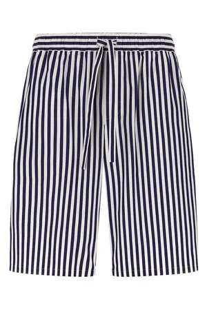 Dolce & Gabbana Striped Bermuda Shorts With Drawstring Waist - Blue