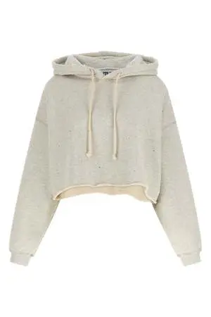 GOLDEN GOOSE Cropped Hoodie With Crystal Embellishments