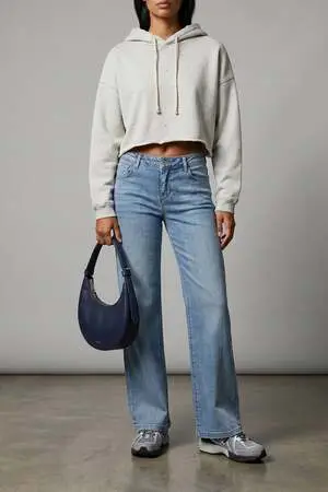 GOLDEN GOOSE Cropped Hoodie With Crystal Embellishments