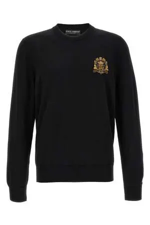 Dolce & Gabbana Sweater With Heraldic Crest - Black