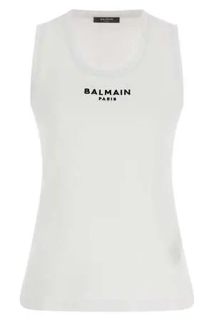 Balmain Tank Top Contrasting Logo Detail