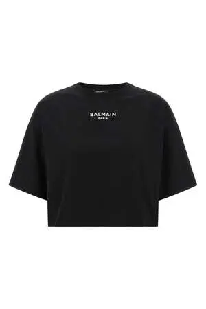 Balmain Cotton T-shirt With Embroidered Logo