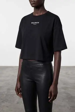 Balmain Cotton T-shirt With Embroidered Logo