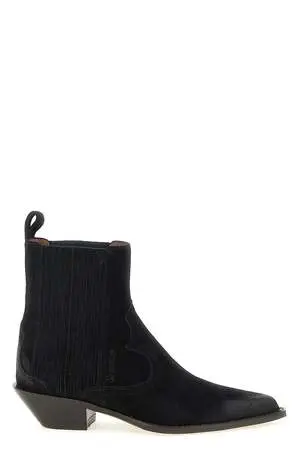 SONORA Ankle Boot With Elastic Panels - Black