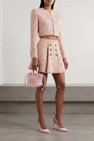 Balmain Multicolored Tweed Flared Skirt