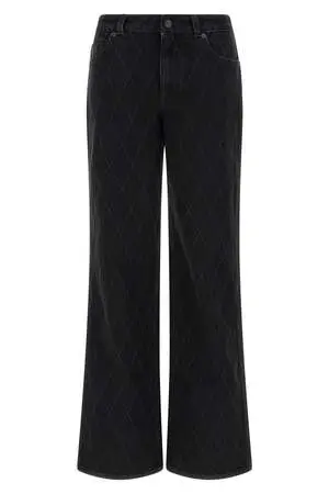 Balmain Loose Fit Jeans With Quilted Stitching - Black