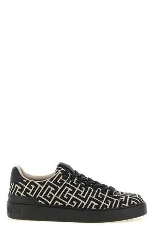 Balmain B-court Monogram Jacquard Sneaker - White/black