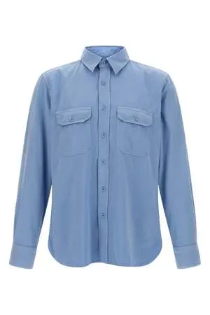 TOM FORD Faille Shirt With Chest Pockets - Light Blue