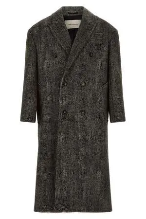 AMI Paris Double-breasted Coat - Black