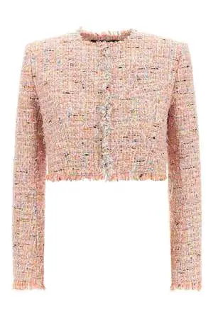 Balmain Multicolored Tweed Spencer Jacket - Pink