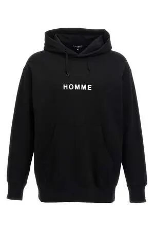Comme Des Garçons Hoodie 'logo Print - Black