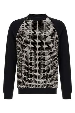 Balmain Crewneck Sweater Macro Monogram