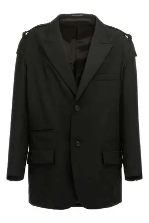 Yohji Yamamoto Blazer 'wool Gabardine 2bs - Black