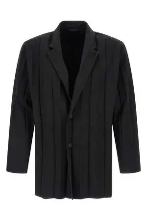 HOMME PLISSE' Homme Plissé Single-breasted Pleated Blazer - Black