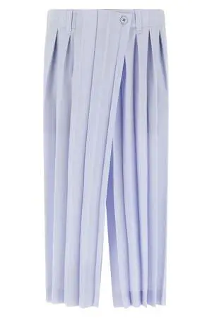 HOMME PLISSE' Homme Plissé Pleated Trousers With Asymmetric Button - Light Blue