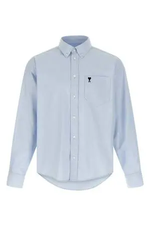 AMI Paris Shirt De Coeur Detail - Light Blue