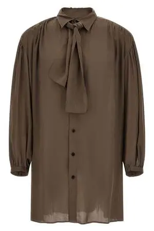 Yohji Yamamoto Scarf Gather Blouse - Green