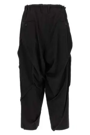 Yohji Yamamoto Random Tuck Pants With Draped Details