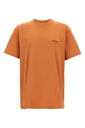 Carhartt Work In Progress T-shirt 'american Script - Orange