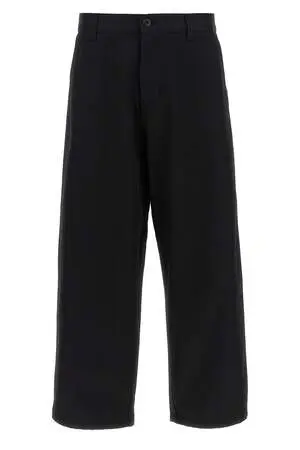 Carhartt Work In Progress Trousers With Square Logo Patch - Black
