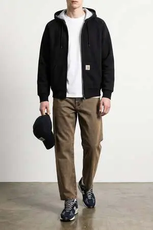 Carhartt Work In Progress Cap With Woven Logo Patch - Black